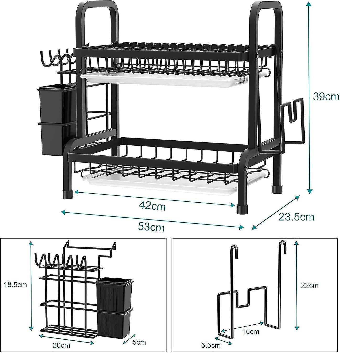 Dish Drying Rack - 2/3 Tier Stainless Steel Kitchen Dish Storage Rack ...